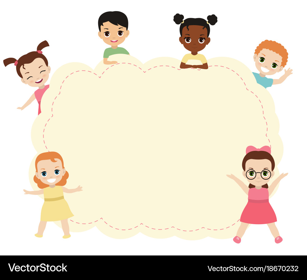 Group of happy children Royalty Free Vector Image