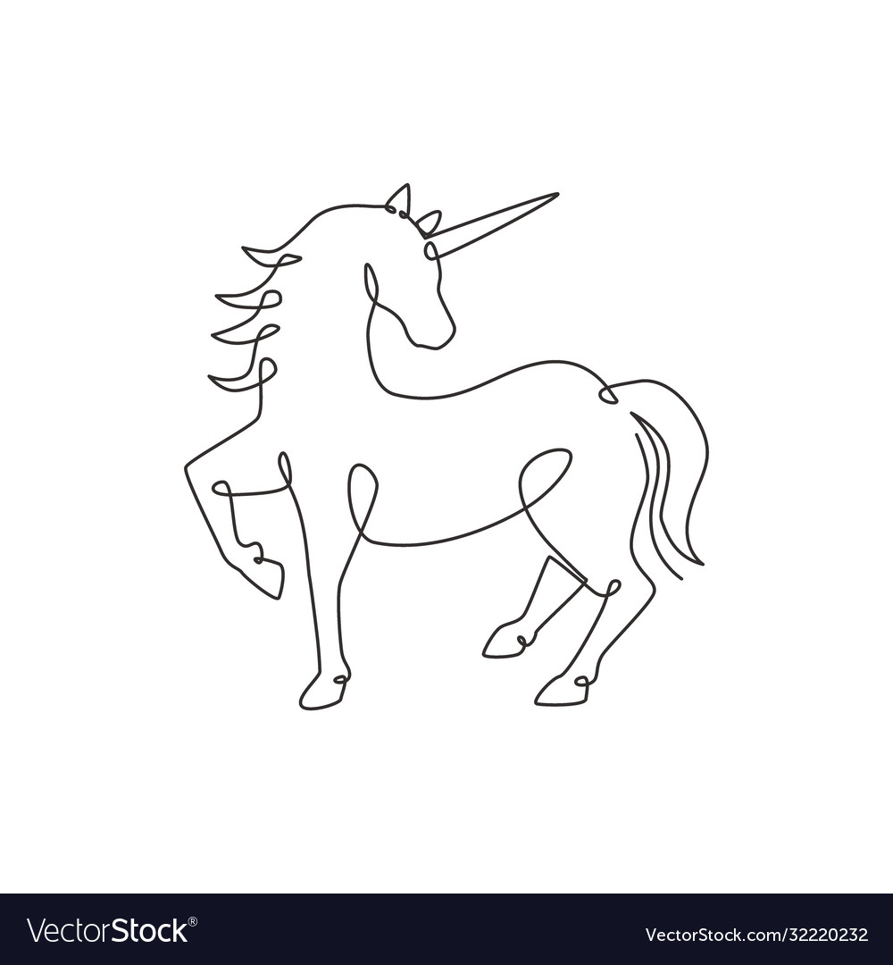 One continuous line drawing cute beauty Royalty Free Vector