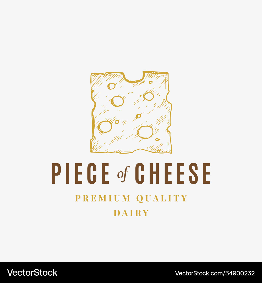 Piece cheese abstract sign symbol or logo Vector Image