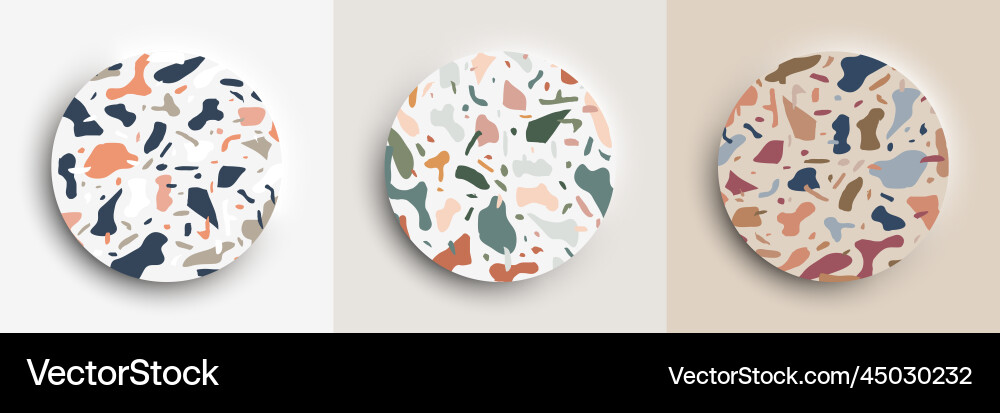 Set of 3d realistic top view circle podium Vector Image