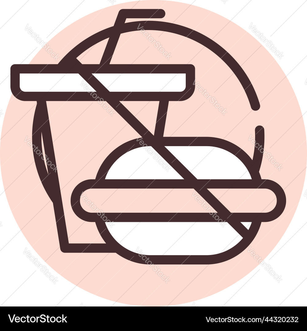 Warning sign no food on white background Vector Image