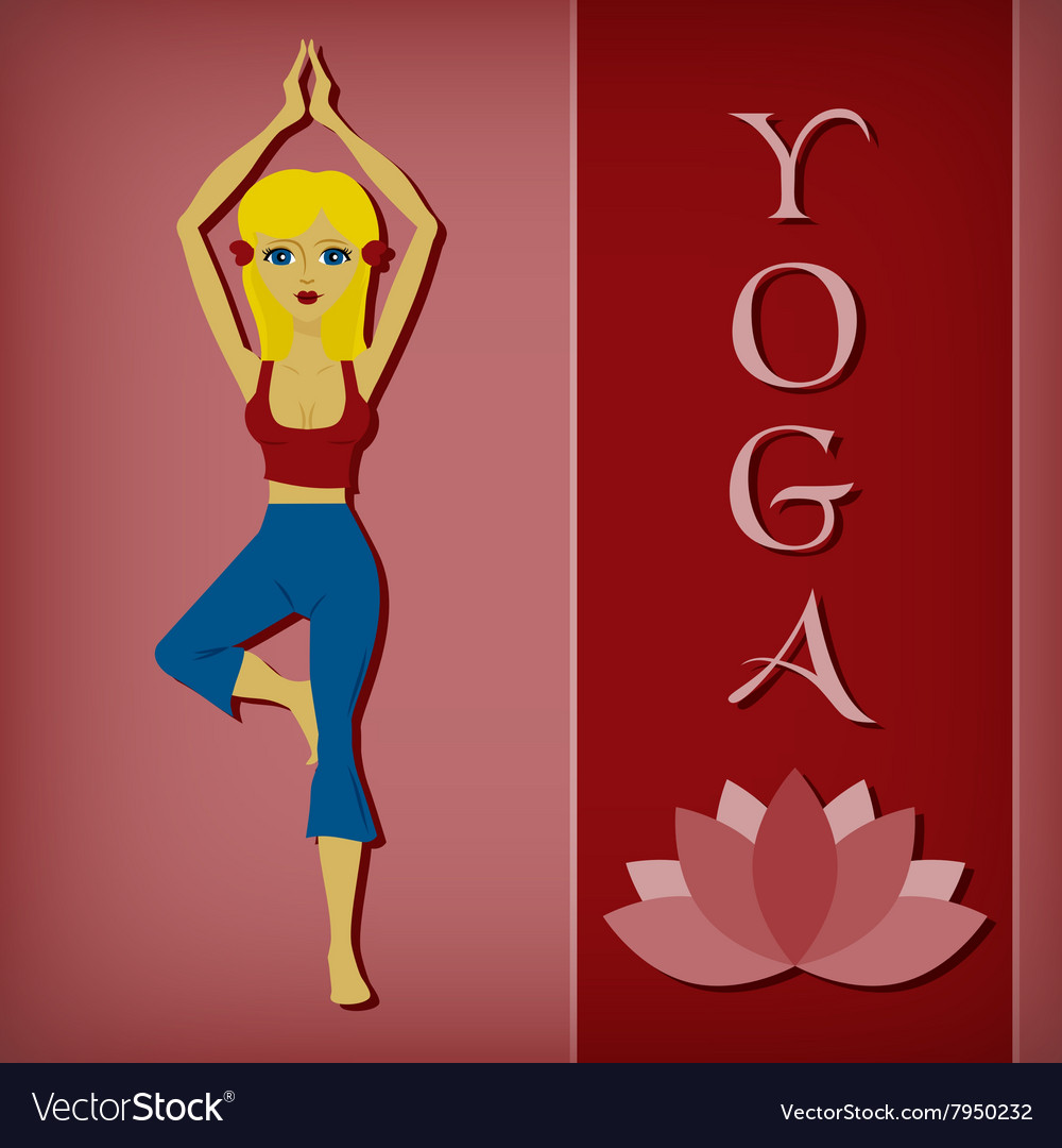 Yoga tree pose flat Royalty Free Vector Image - VectorStock