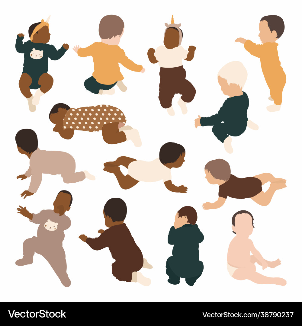 Abstract kids set for print invitation design Vector Image