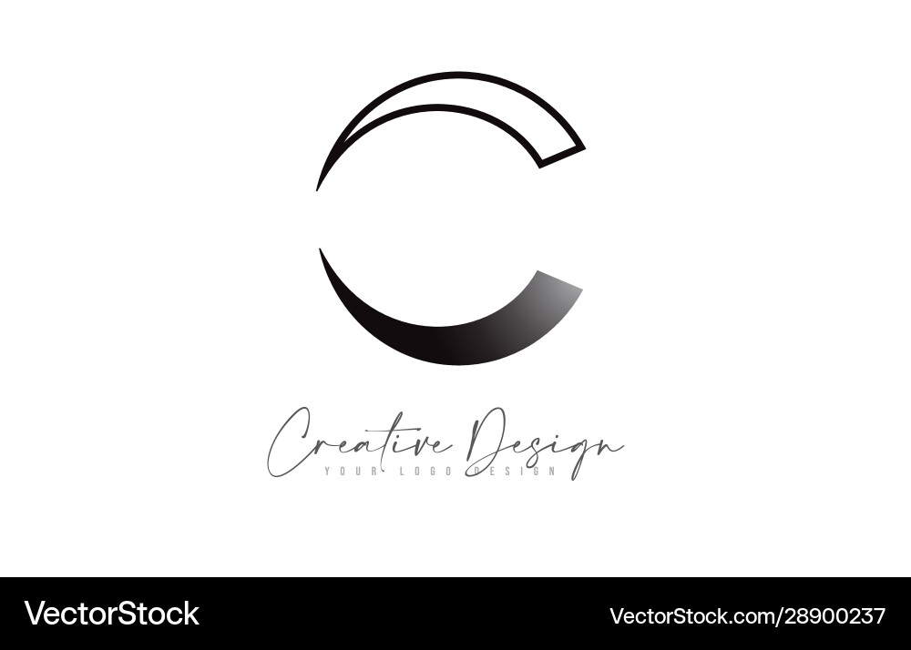 C letter logo design with black monogram colors Vector Image
