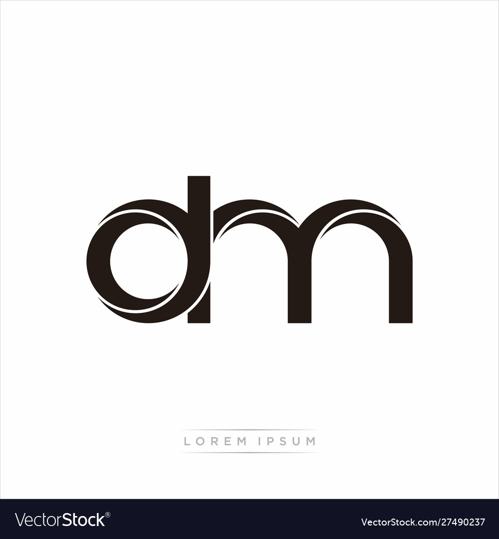 Dm initial letter split lowercase modern monogram Vector Image