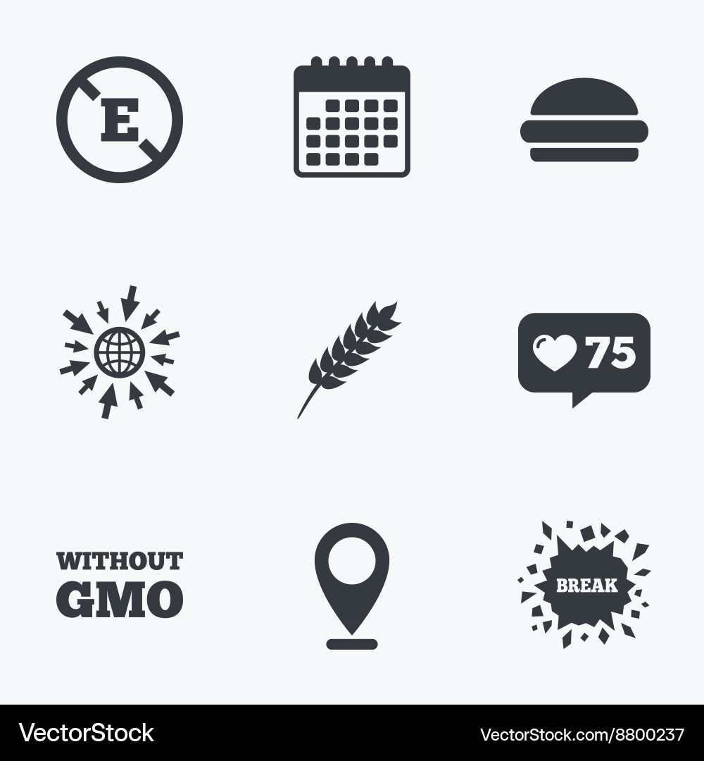 Food additive icon hamburger fast sign Royalty Free Vector