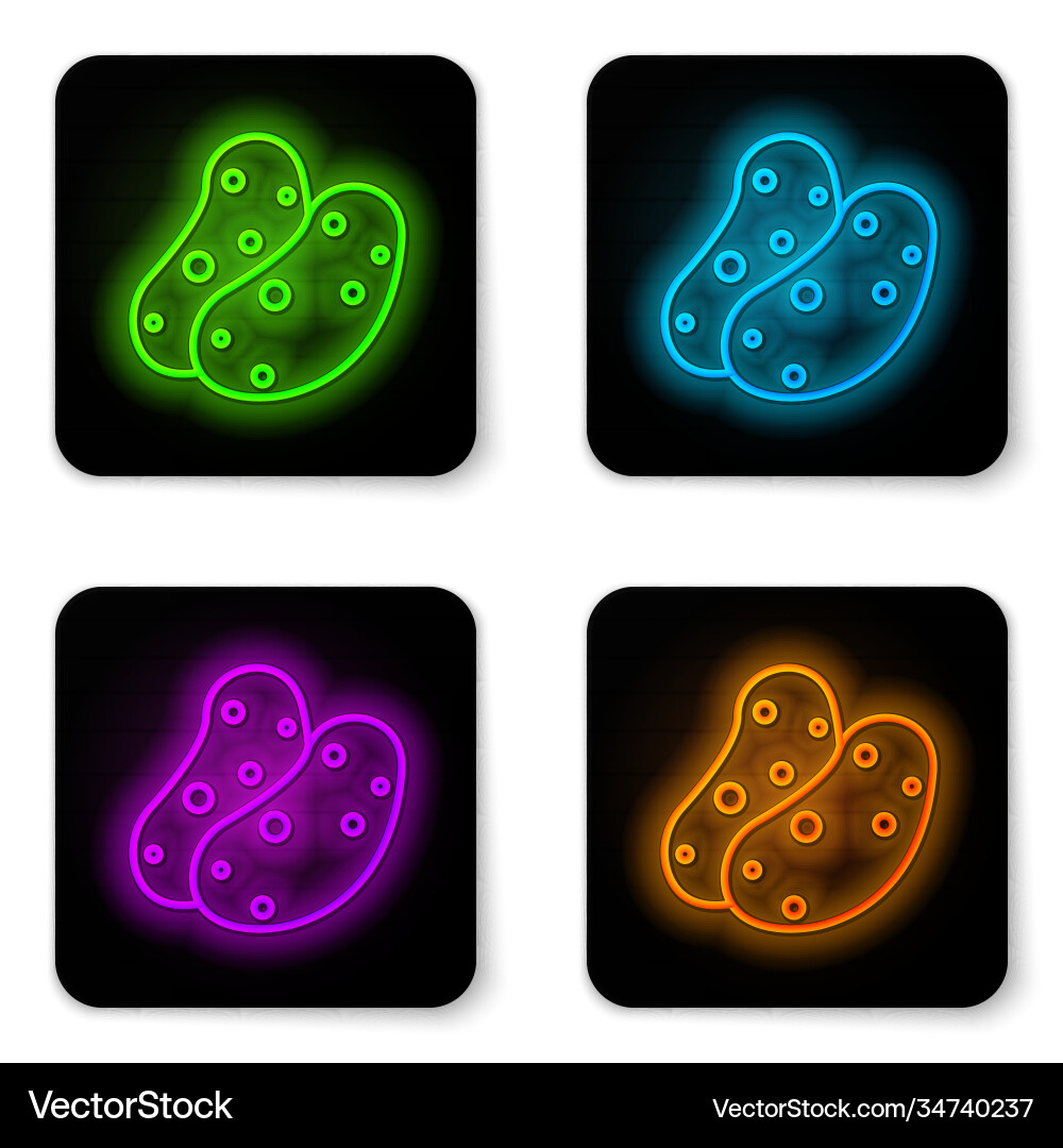 Glowing neon line potato icon isolated on white Vector Image