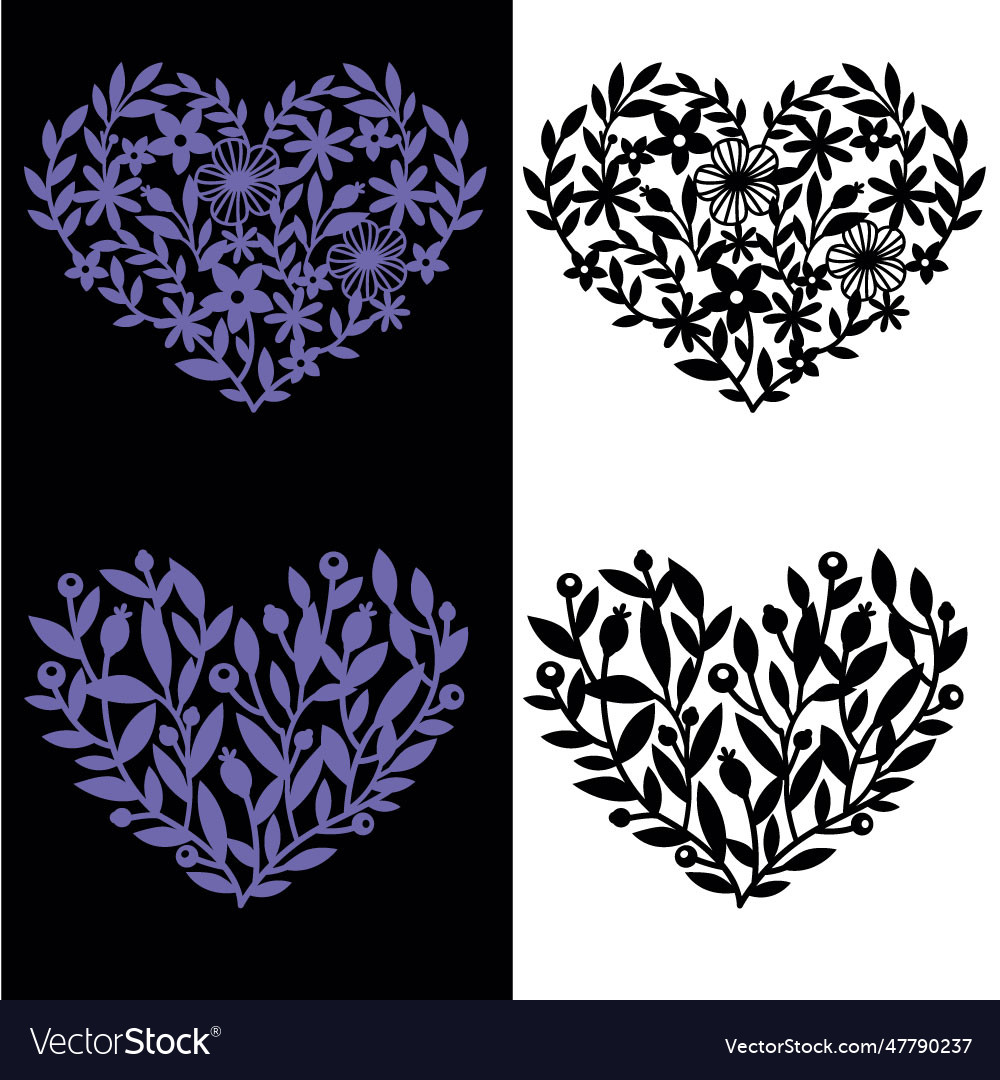 Love shape design bundle Royalty Free Vector Image