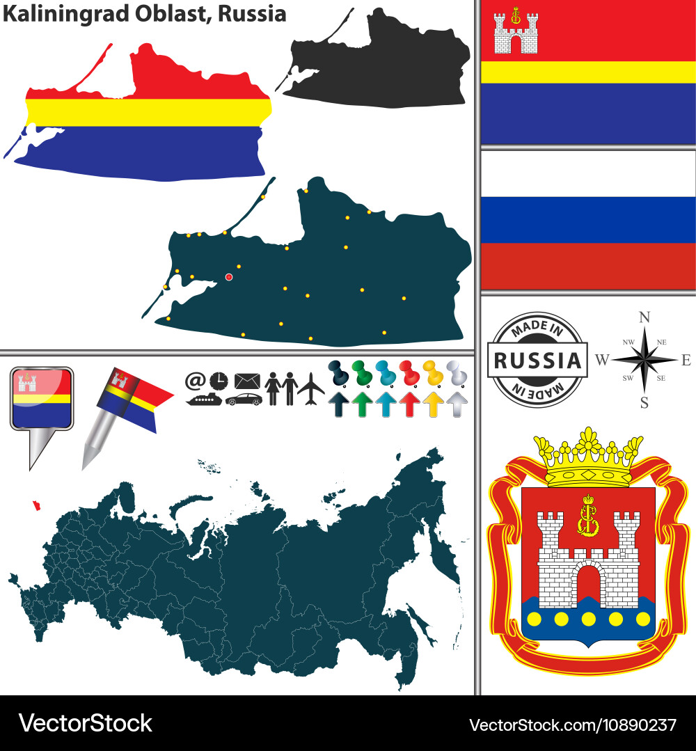 Map of oblast kaliningrad Royalty Free Vector Image