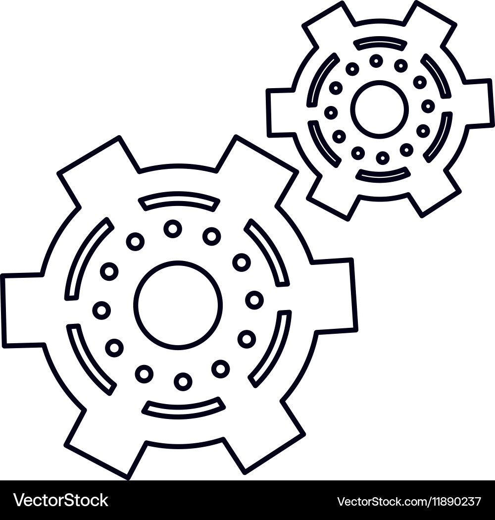 Pictograph two gear wheel engine cog icon Vector Image