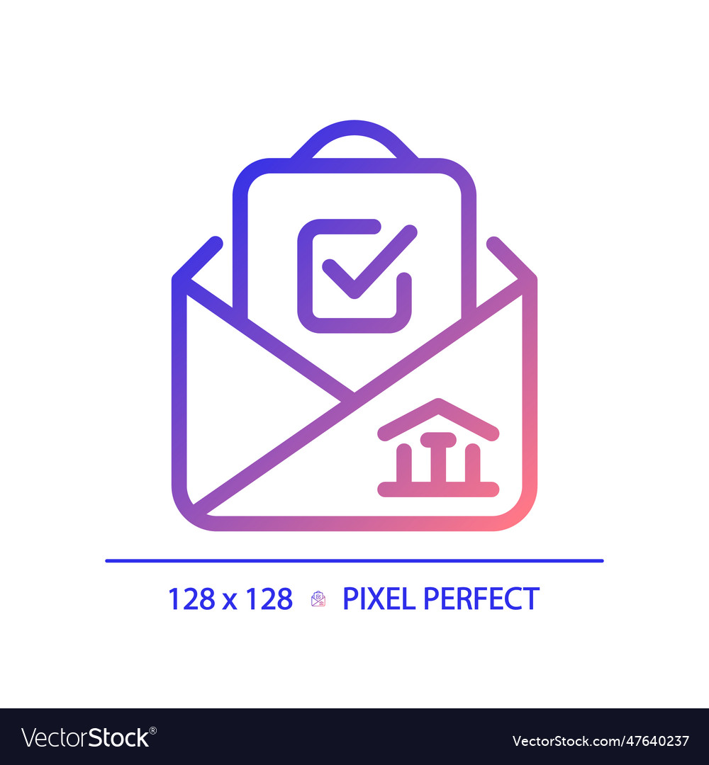 Pixel perfect gradient icon with checkmark Vector Image Pixel perfect gradient icon with checkmark Vector Image