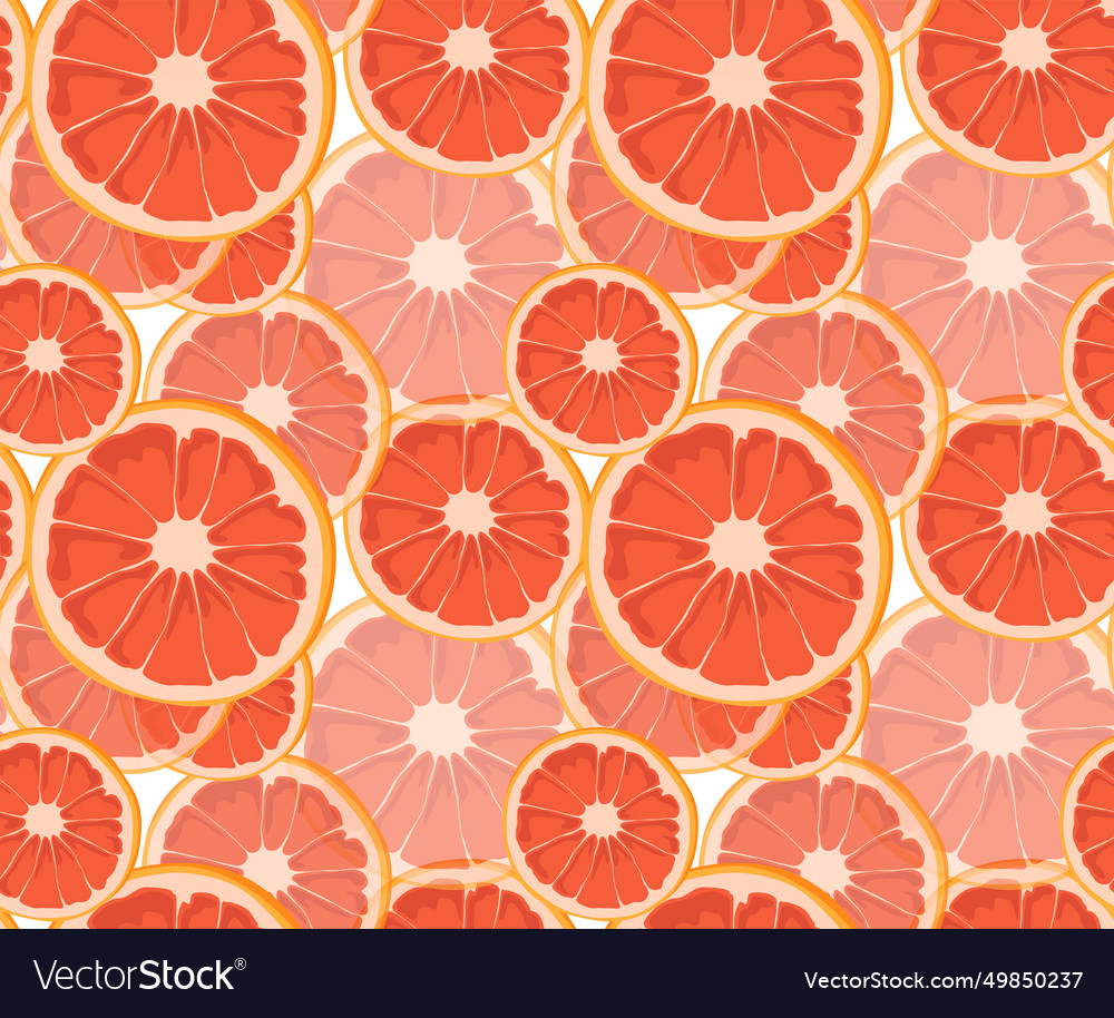 Round slices of grapefruit stacked Royalty Free Vector Image