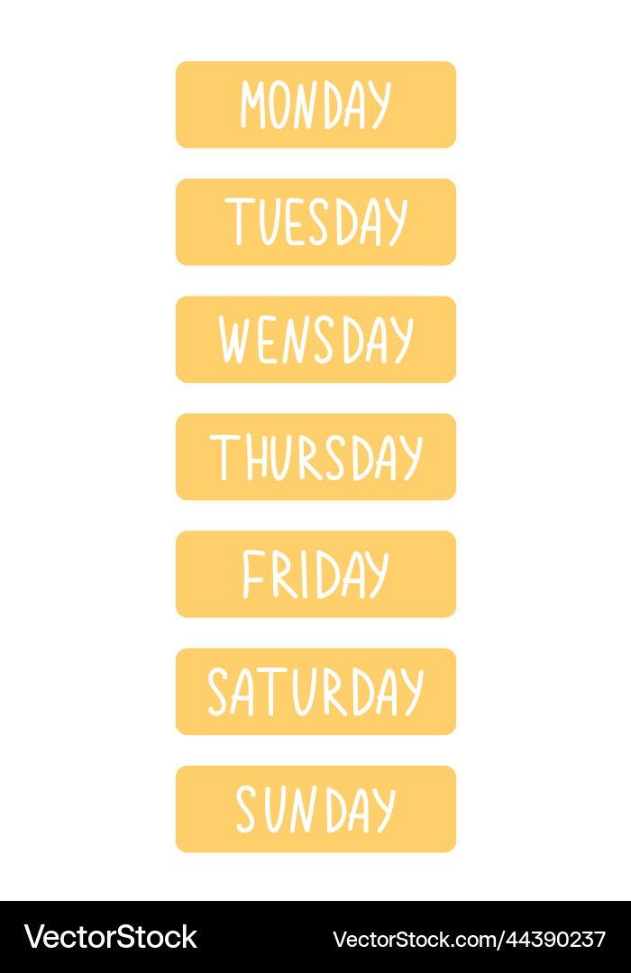 Stickers with days of week Royalty Free Vector Image