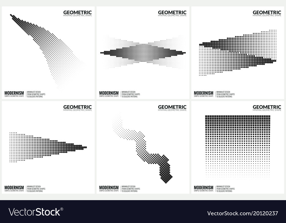 Universal halftone geometric shapes for design Vector Image