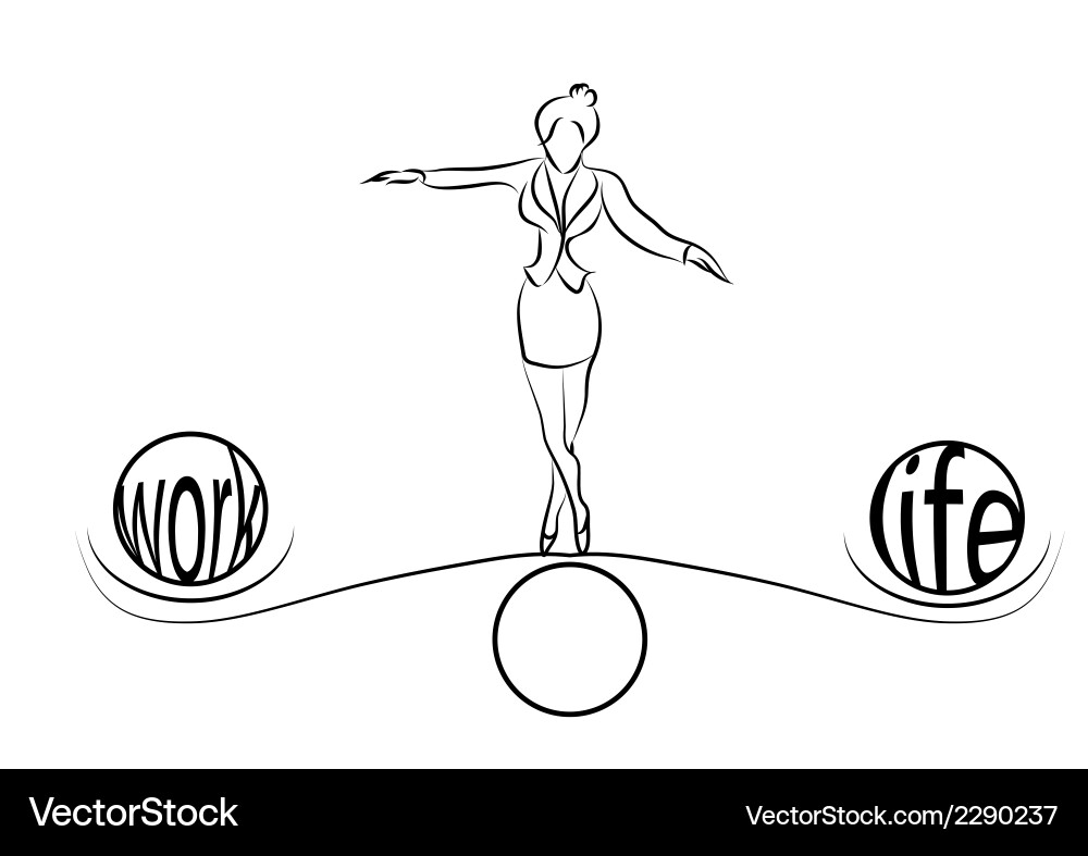 Woman balance life Royalty Free Vector Image - VectorStock