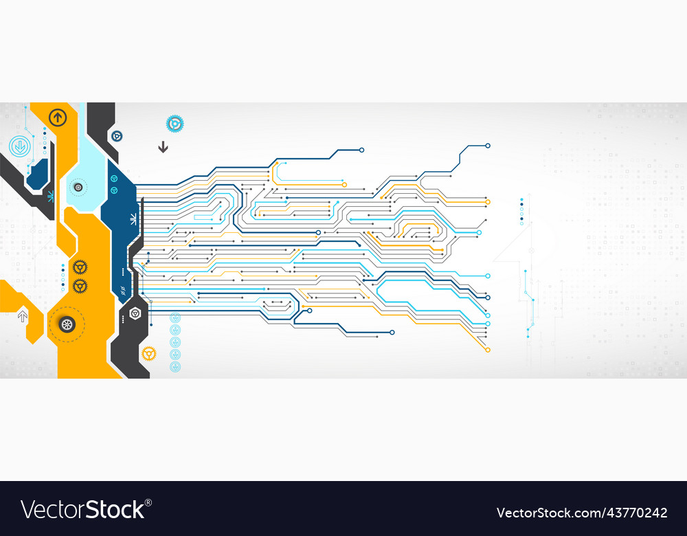 Abstract Technology Circuit Board Communication Vector Image