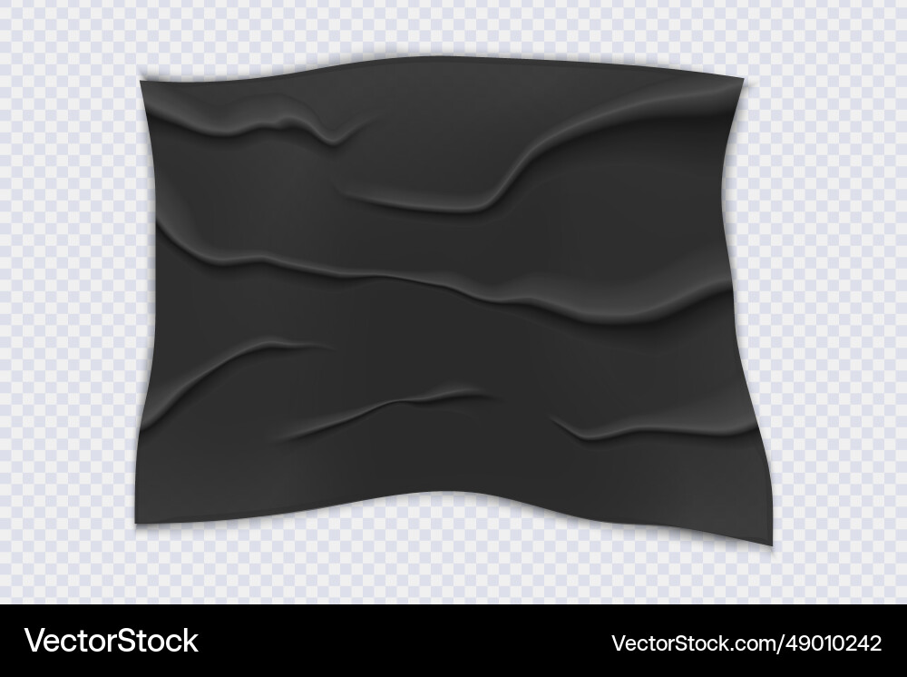 Black wet wrinkled paper Royalty Free Vector Image