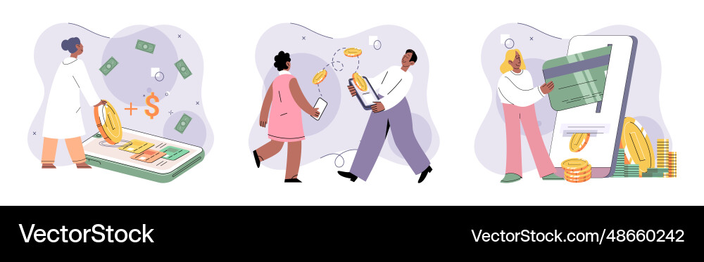 Cashless payments are becoming Royalty Free Vector Image