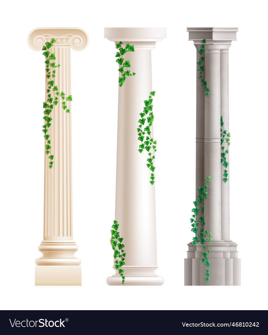 Columns realistic set Royalty Free Vector Image