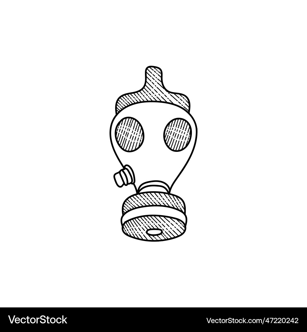Gas mask protection line art creative design Vector Image
