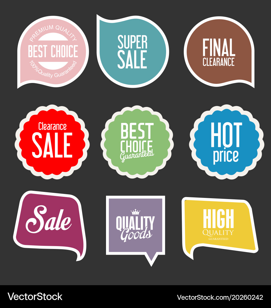 Modern sale stickers and tags collection Vector Image