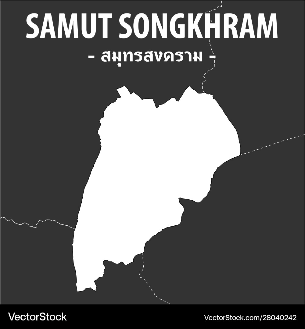 Samut songkhram map province thailand Royalty Free Vector