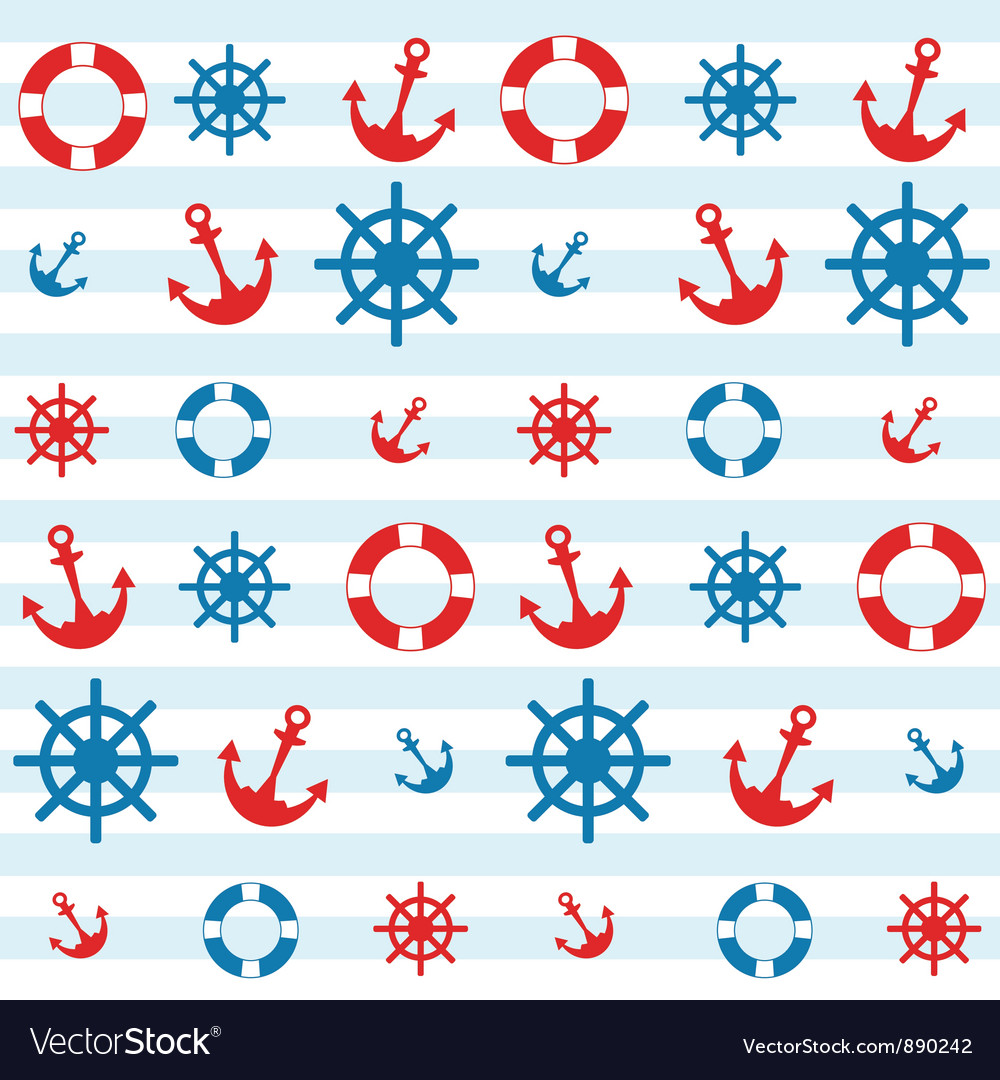 Sea theme pattern Royalty Free Vector Image - VectorStock