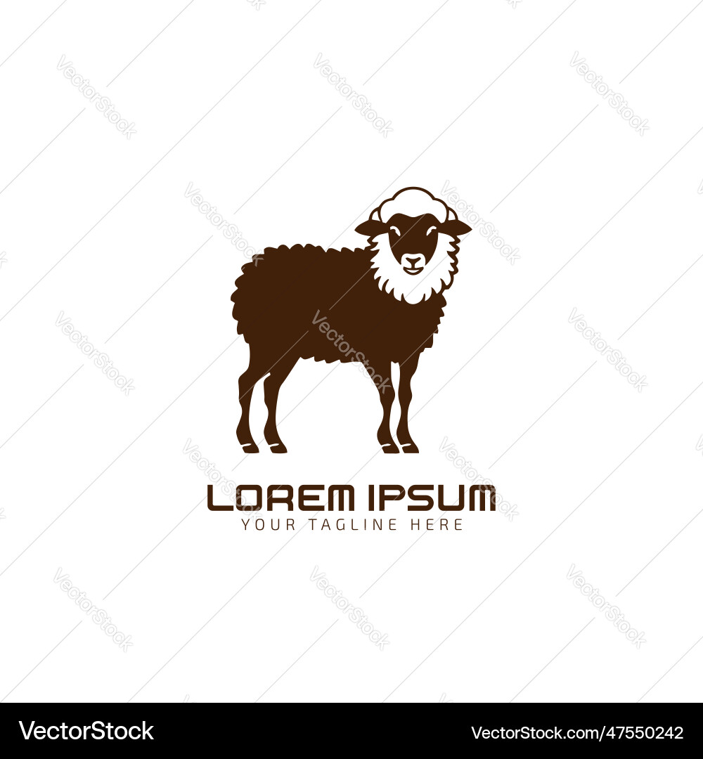 Sheep logo icon sheep silhouette isolated on Vector Image
