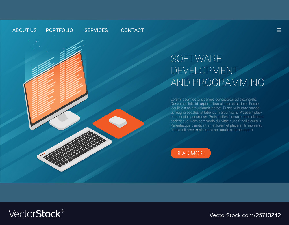 Software Development And Programming Program Code Vector Image