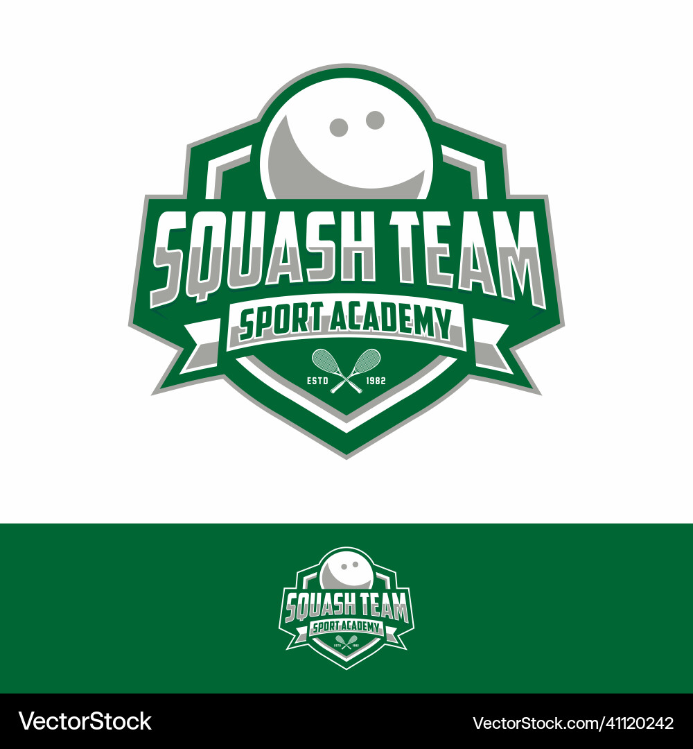 Squash badge logo in modern minimalist style Vector Image