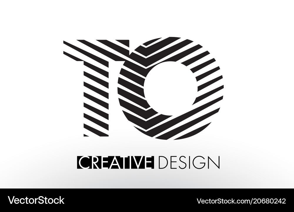 To t o lines letter design with creative elegant Vector Image
