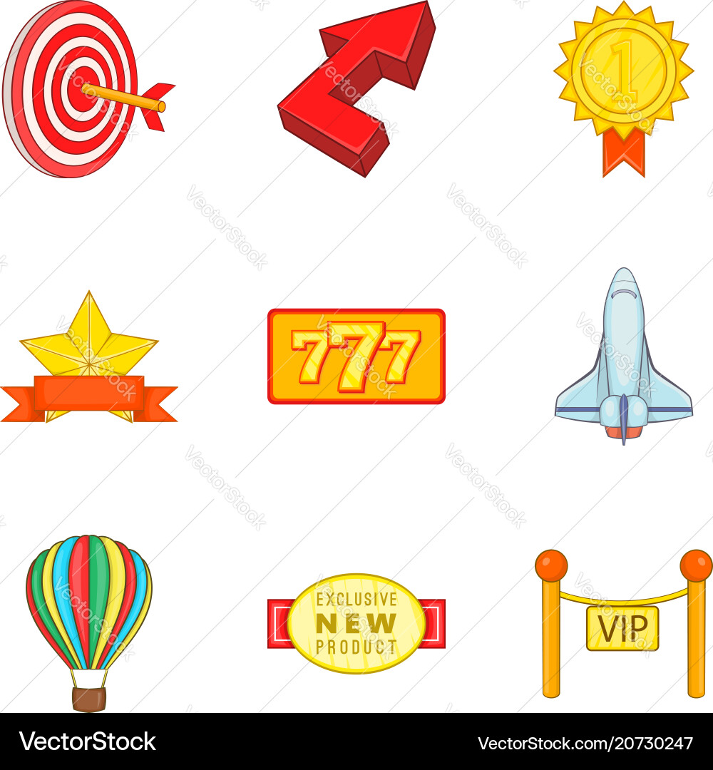 Accolade icons set cartoon style Royalty Free Vector Image