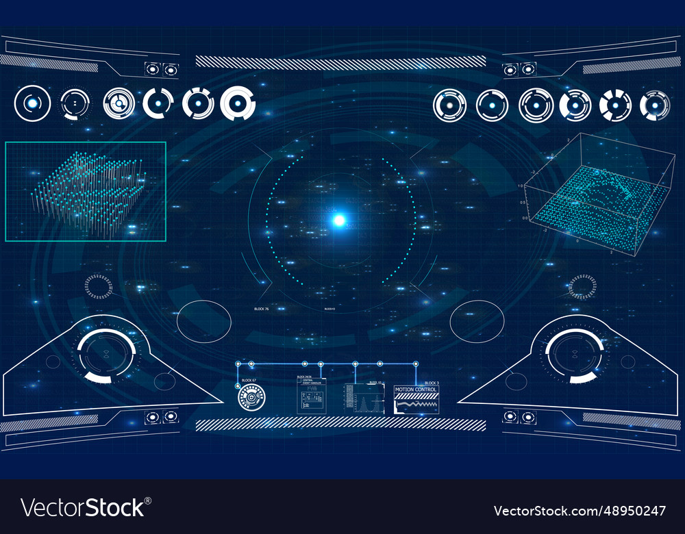 Advanced hud display sci-fi tech elements Vector Image