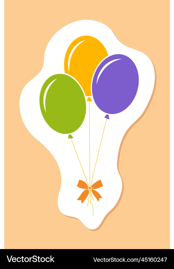 Birthday decorative sticker party balloons Vector Image