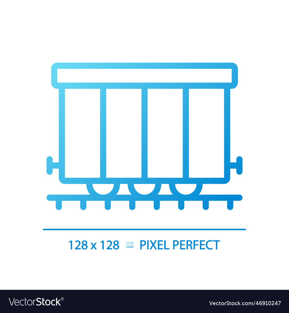 Cargo Railroad Carriage Pixel Perfect Gradient Vector Image