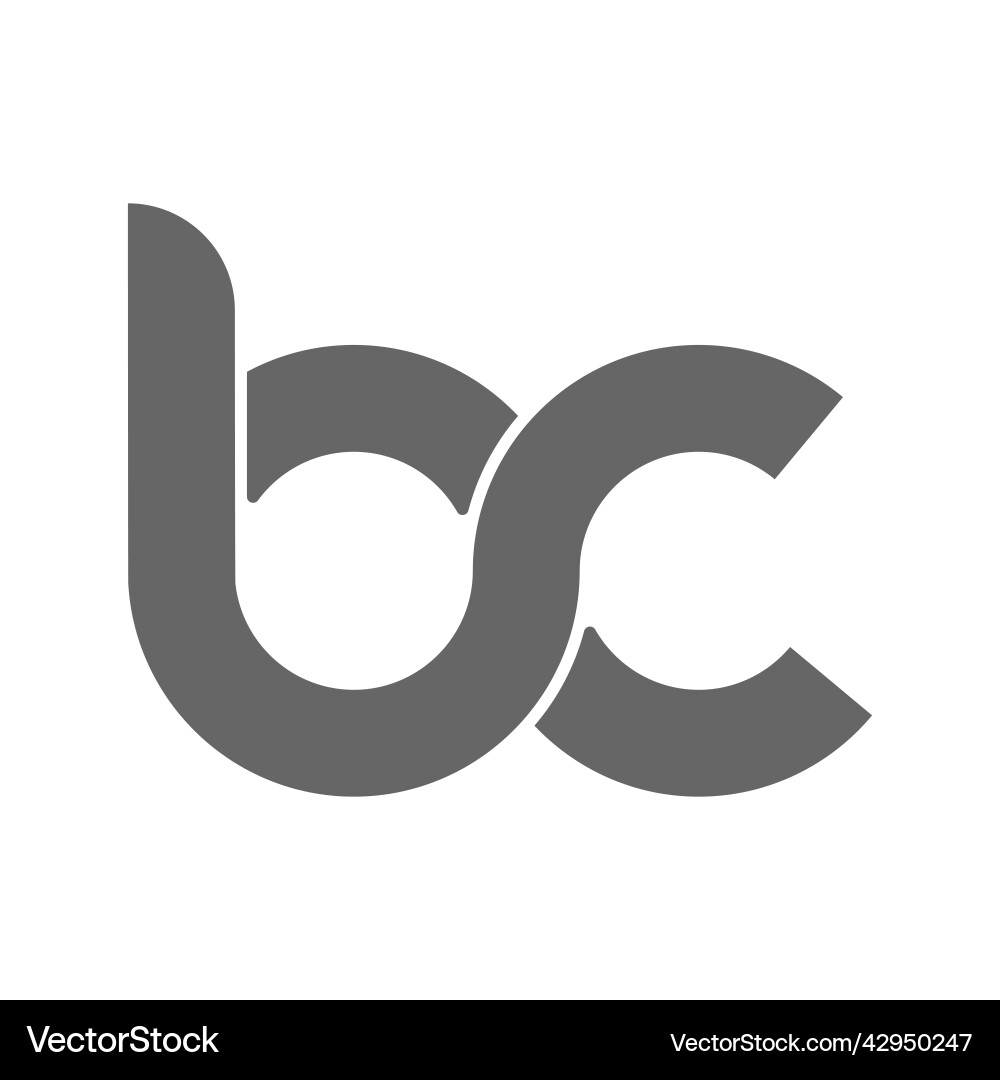Circular combination of lowercase letters b and c Vector Image