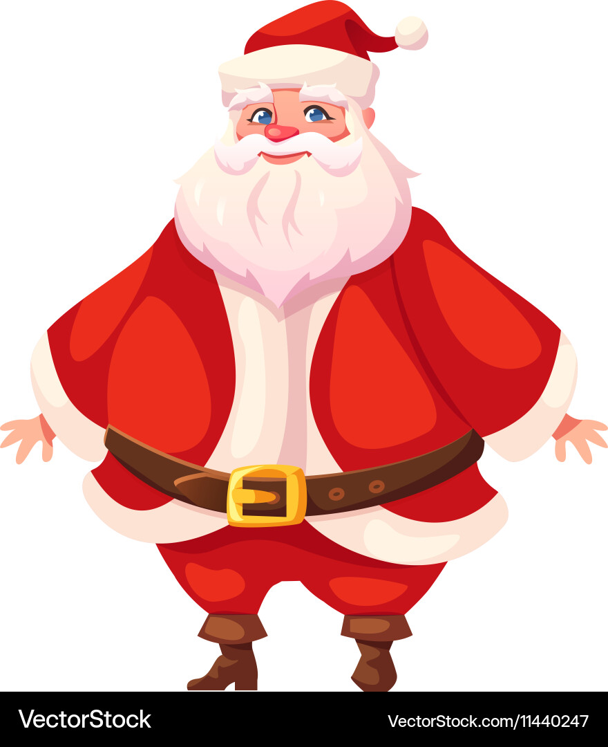 Colorful flat santa standing and smiling Vector Image