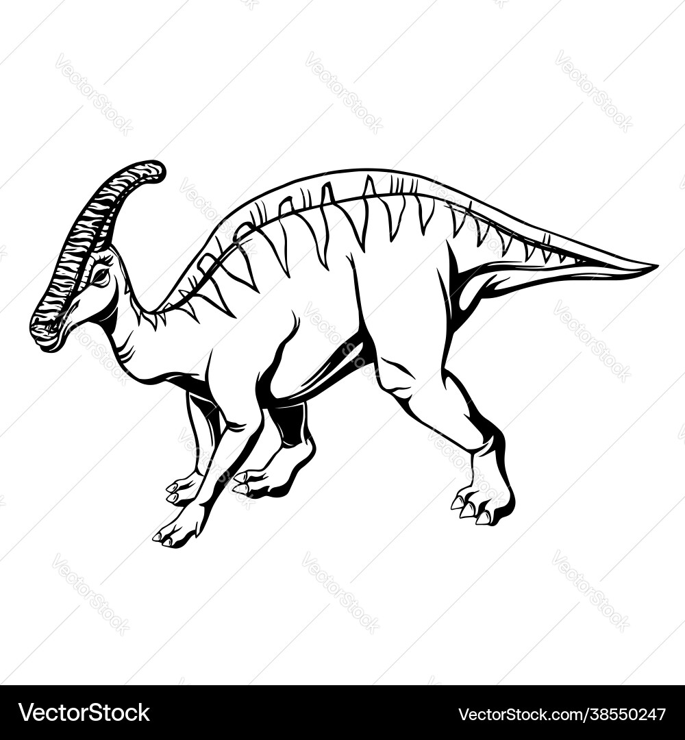 Comic brontosaurus hand drawn style for print Vector Image