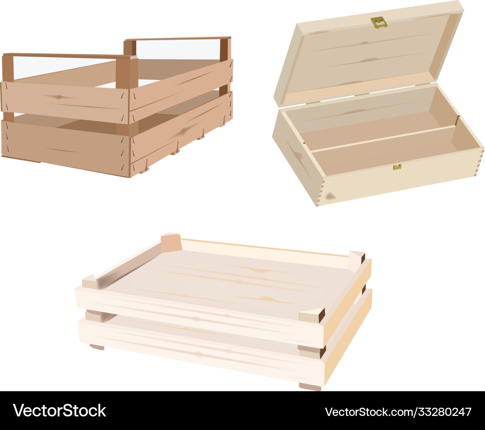 Crates containers for transport food Royalty Free Vector
