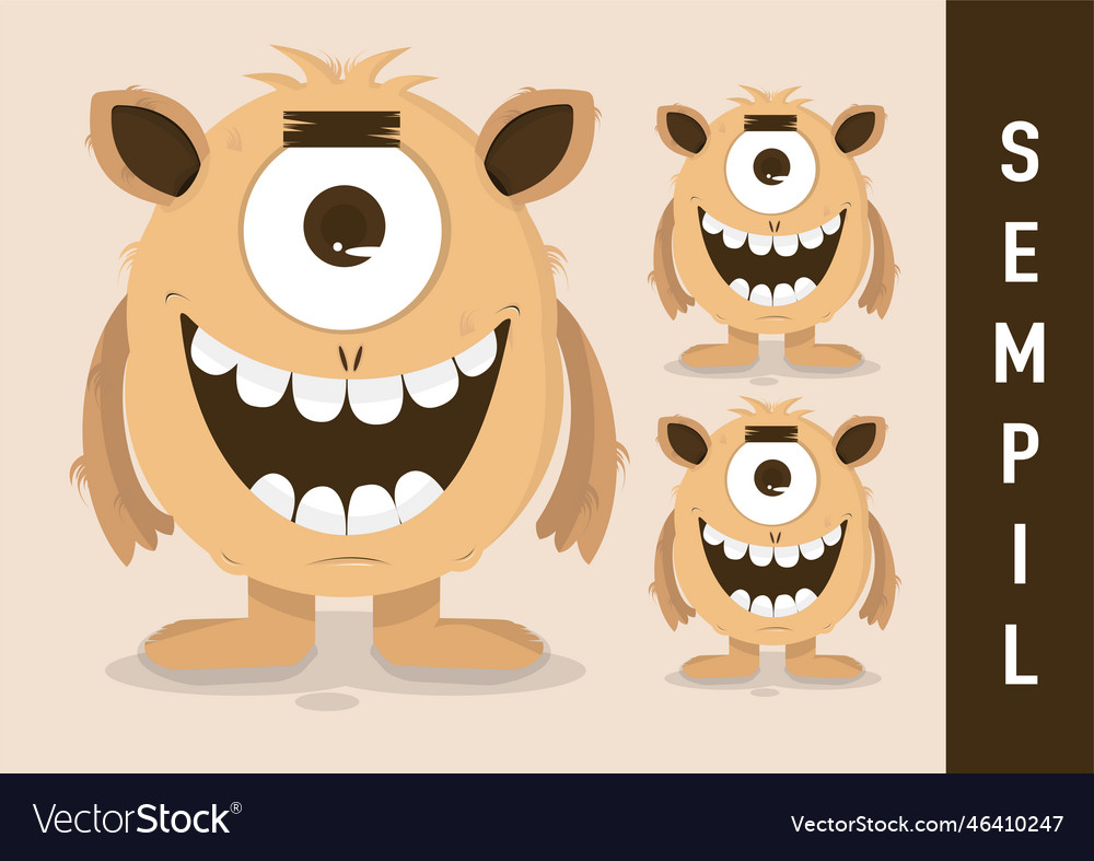 Cute Monster Character Design Royalty Free Vector Image