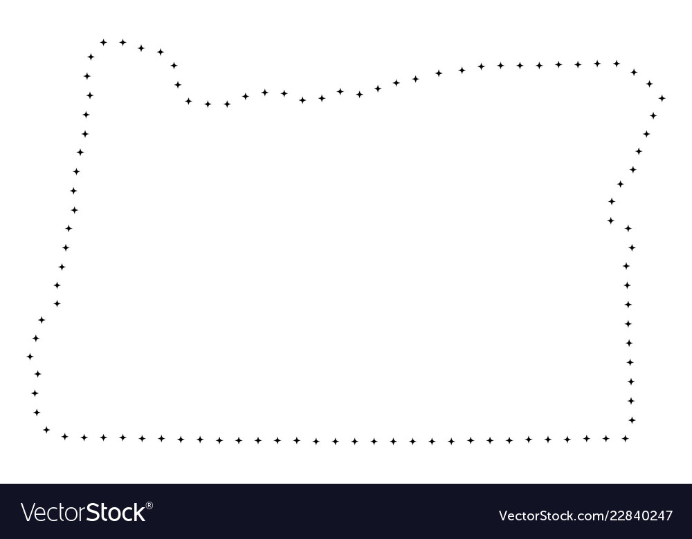 Dot stroke oregon state map Royalty Free Vector Image