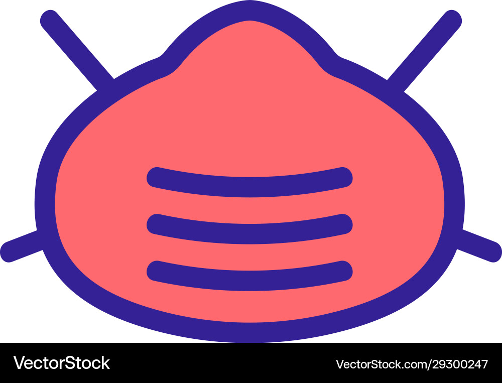 Dust mask icon isolated contour symbol Royalty Free Vector