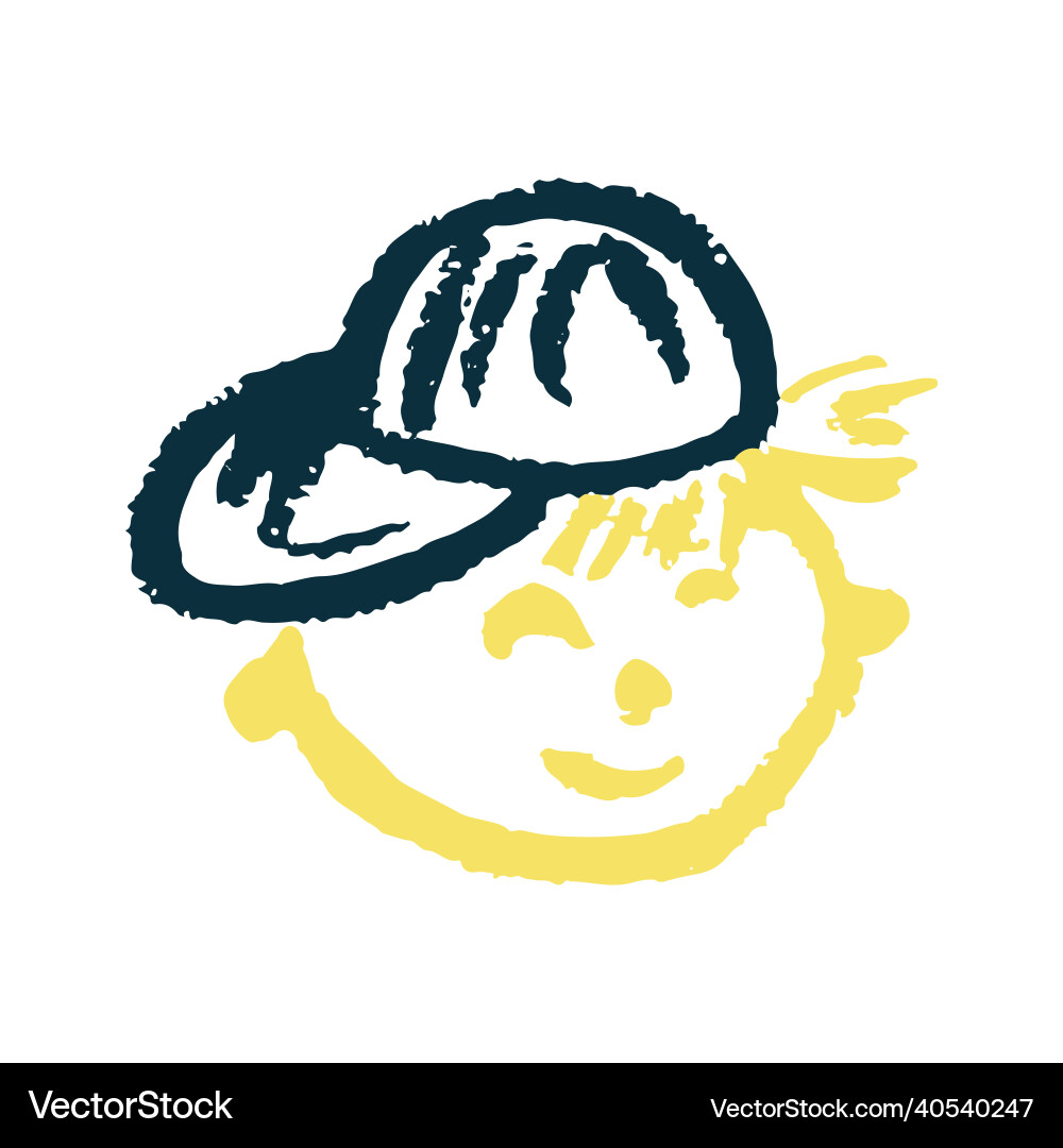 Icon in hand draw style drawing with wax crayons Vector Image