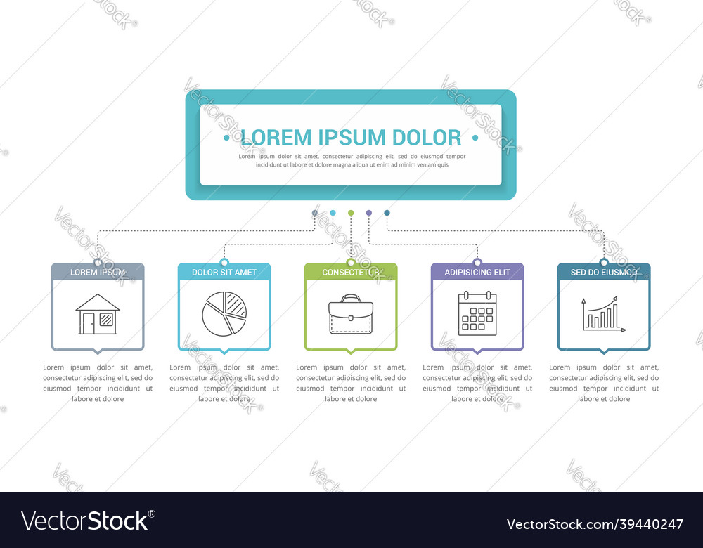 Infographic template with 5 elements Royalty Free Vector
