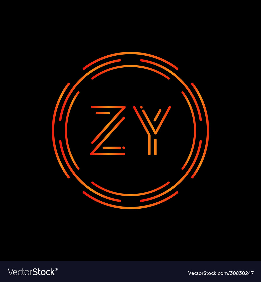 Initial Zy Logo Design Template Digital Circle Vector Image