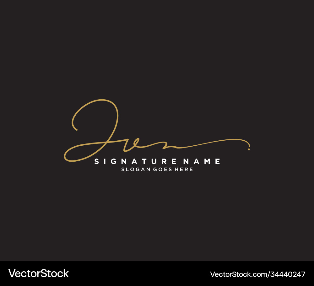 Letter jv signature logo template Royalty Free Vector Image