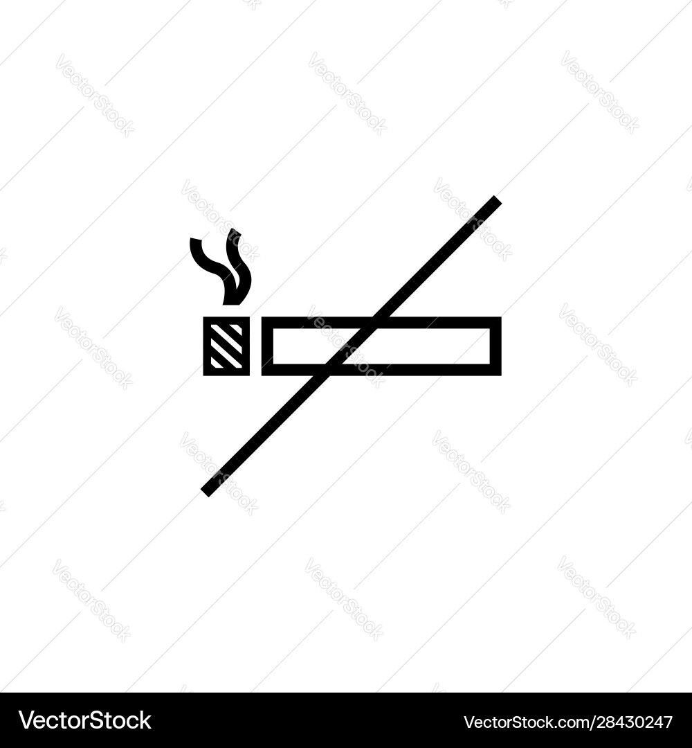 No smoking simple flat black color outline icon Vector Image