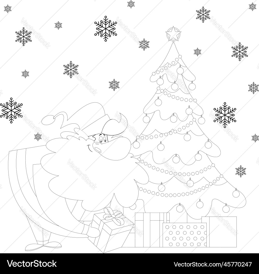 Outlined santa claus cartoon character Royalty Free Vector