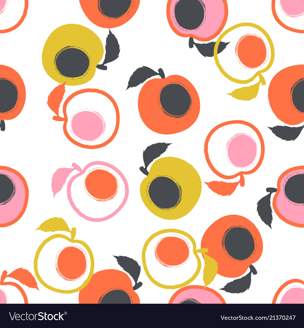 Pattern with peaches Royalty Free Vector Image