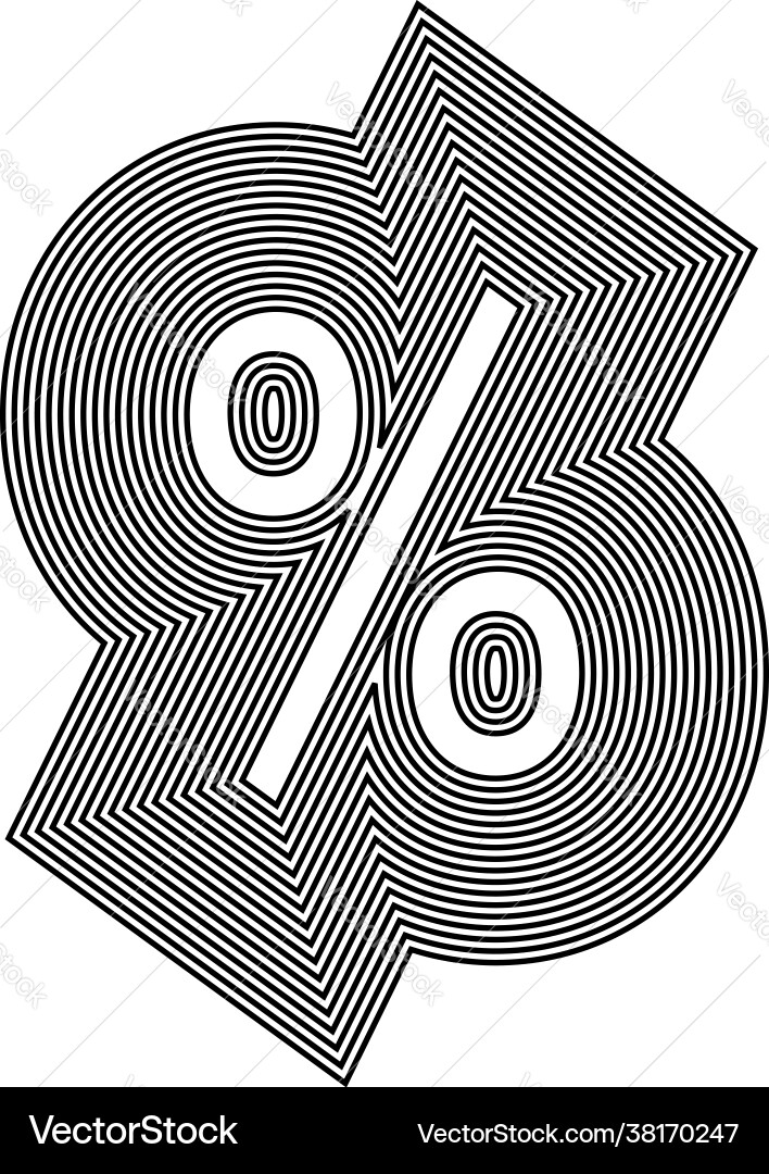 Percent symbol line logo icon design Royalty Free Vector